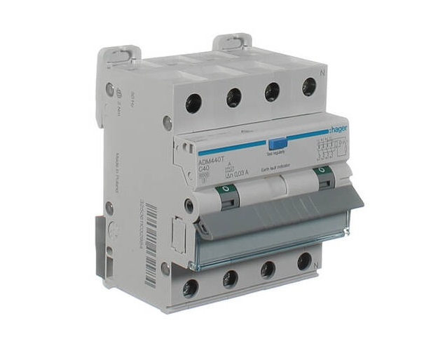 Hager 40A 4-Pole Three Phase RCBO | DIN Rail | EVSE NZ
