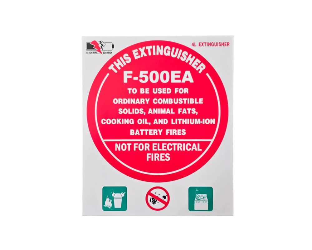 Lithium-Ion Battery Fire Extinguisher | 4 Litre + Alarm and Sign Bundle ...