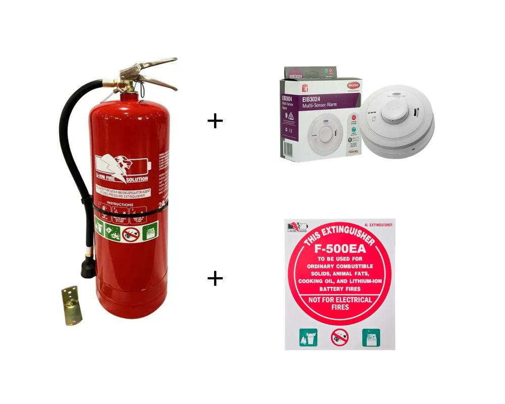 Lithium-Ion Battery Fire Extinguisher | 4 Litre + Alarm and Sign Bundle ...