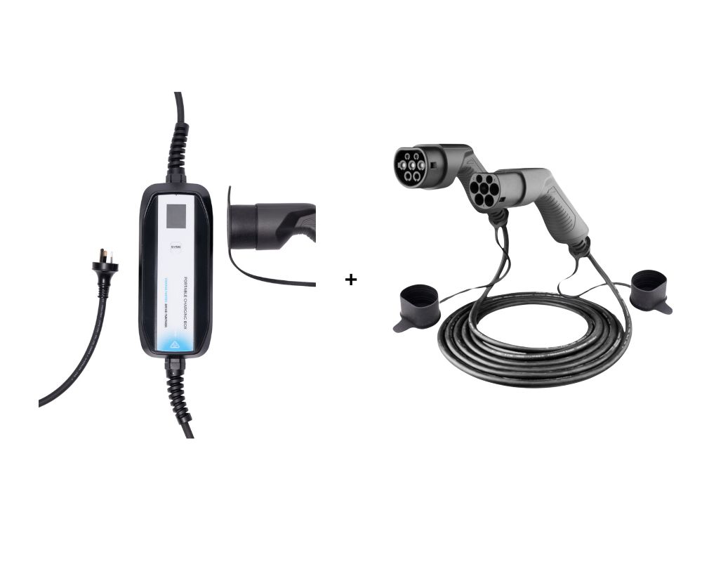 Type 2 Portable 8A 5M + Type 2 5M Cable 7kW Bundle | EVSE NZ